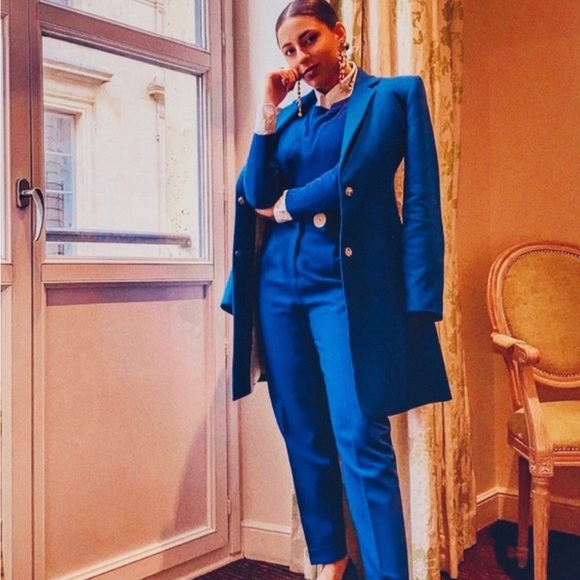 Zara | Jackets & Coats | Zara Lapel Collar Long Frock Coat Blazer ...